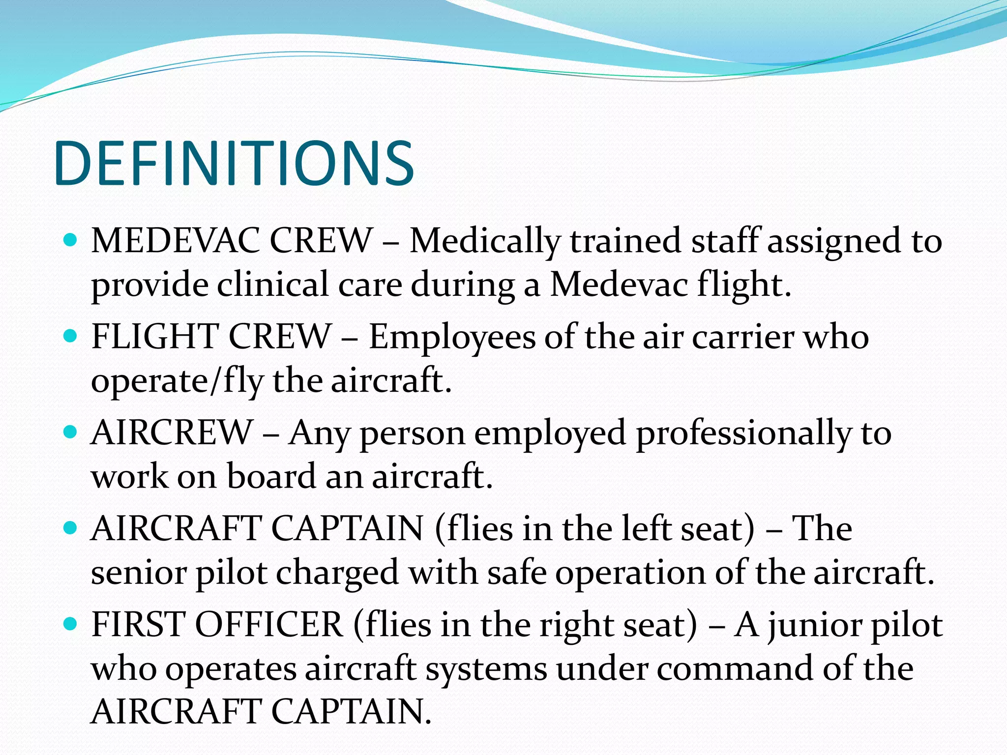 Medivac safety airplane | PPT