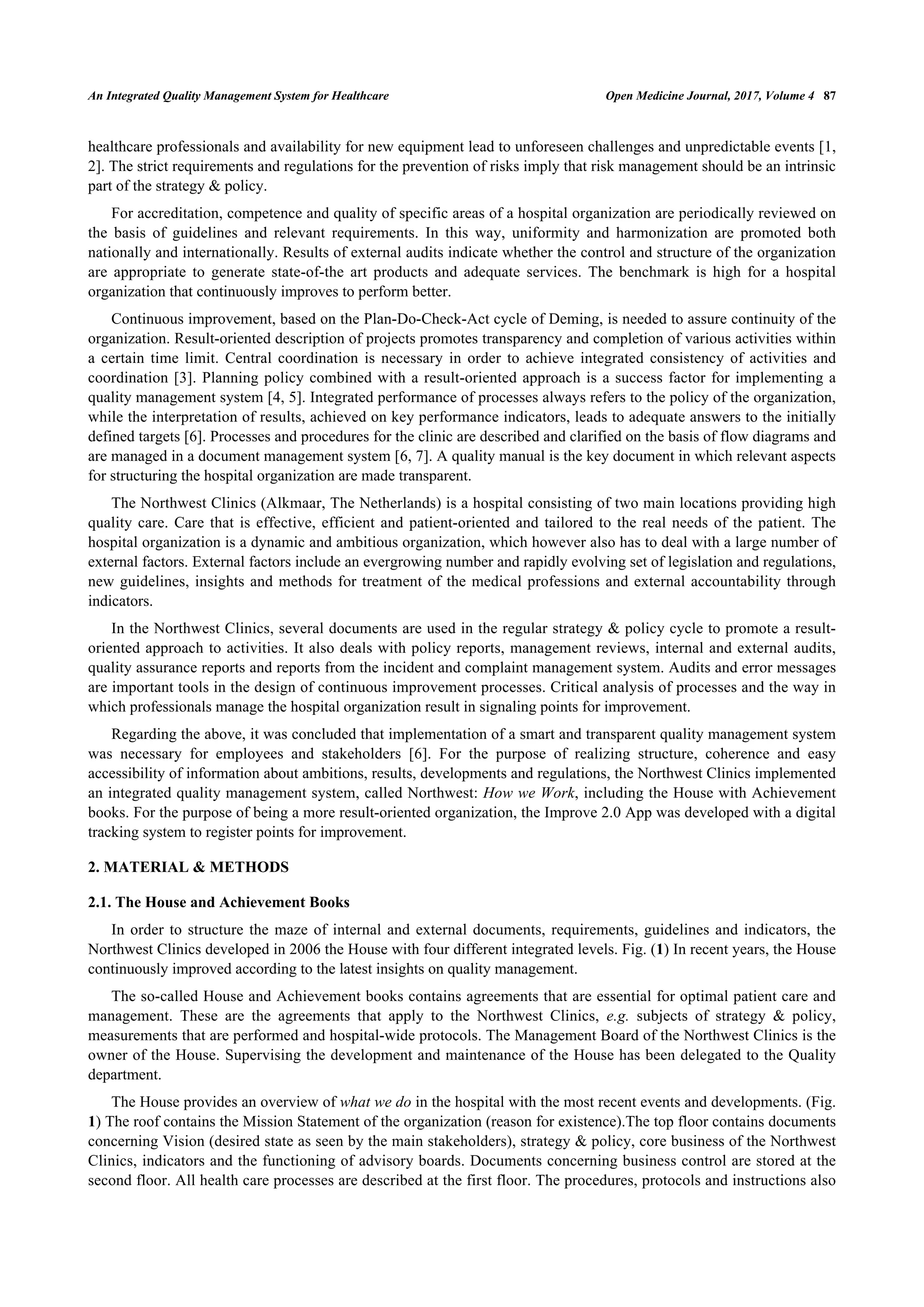 An integrated quality management system for healthcare | PDF