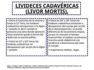 Medicina livideces cadavericad livor mortis | PPTX