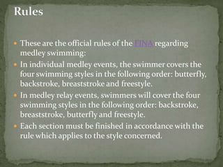 Medley race in swimming | PPTX