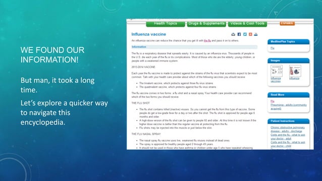 MedlinePlus: a tutorial | PPT