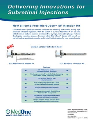 MedOne MicroDose Silicone Free Injection Kit | PDF