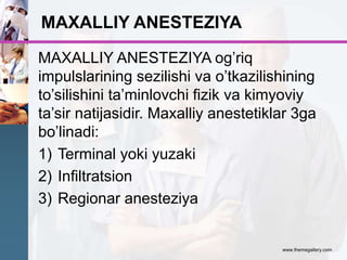 @med_ppt mahaliy va umumiy og'riqsizlantirish.pptx