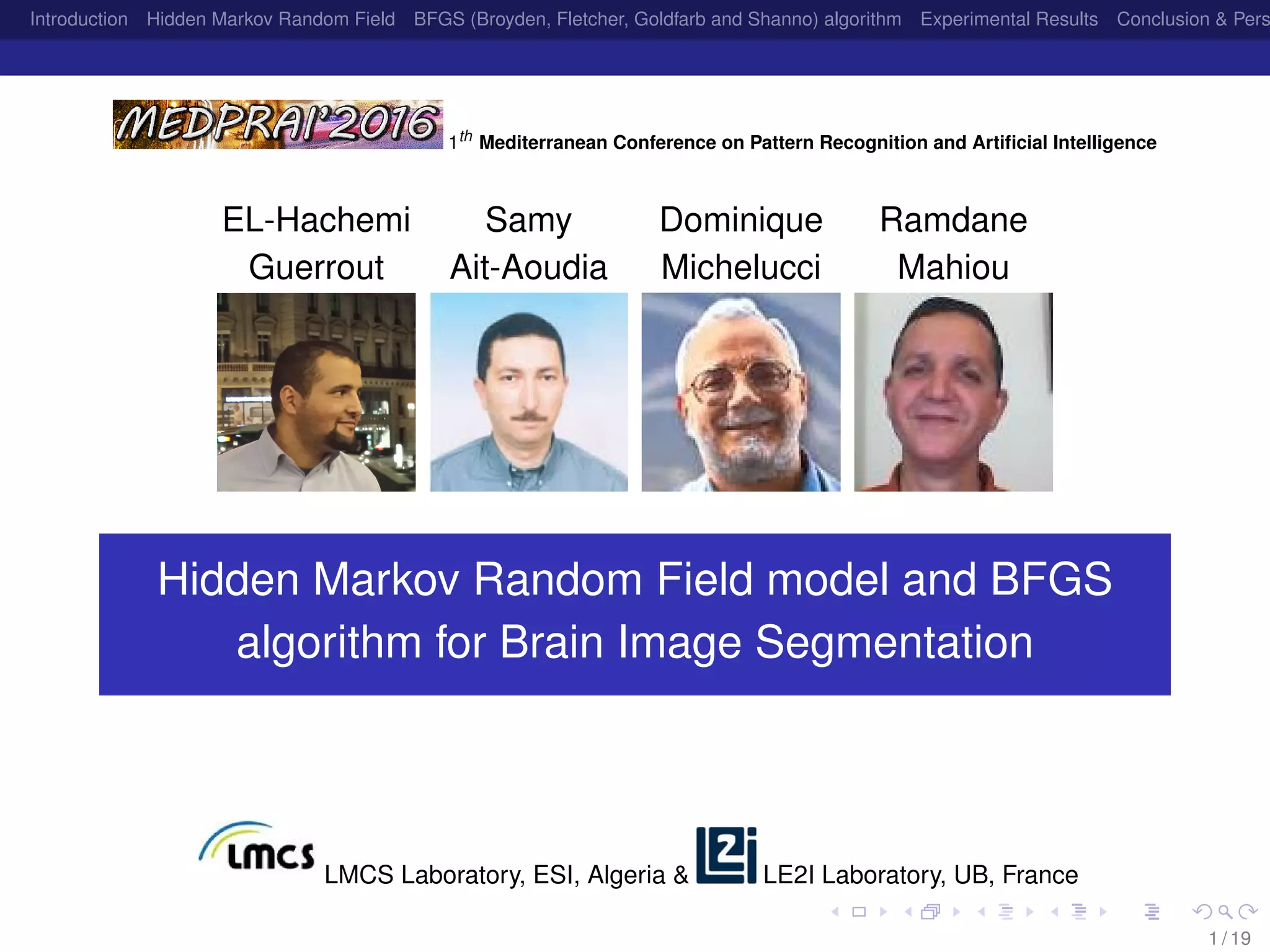 Hidden Markov Random Field model and BFGS algorithm for Brain Image Segmentation | PDF | Physics ...