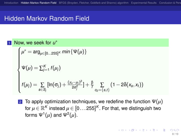Hidden Markov Random Field Model And Bfgs Algorithm For Brain Image Segmentation Pdf Physics