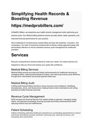More Than Just A Medical Billing Service | PDF