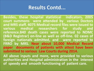 scientific paper on Role of MRD in Hospital Functioning | PPTX