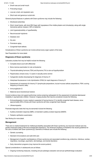 Down Syndrome (Medscape.com) | PDF