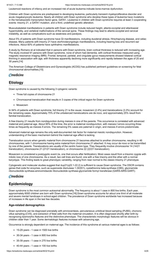 Down Syndrome (Medscape.com) | PDF