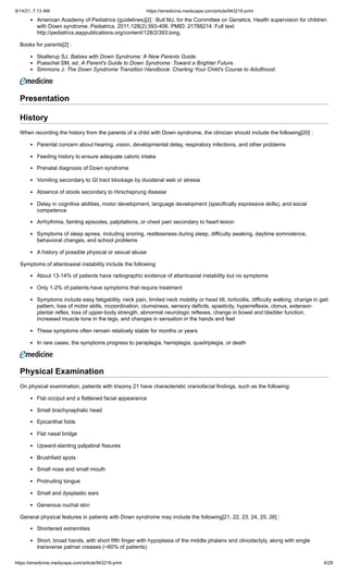 Down Syndrome (Medscape.com) | PDF