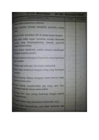 MEdSI (Malaysian Educators Selection Inventory TEST) Guide & Sample | PDF