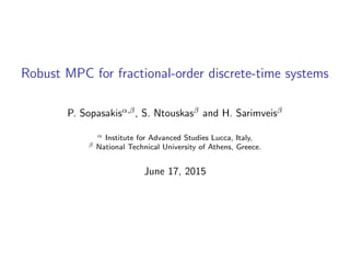Robust model predictive control for discrete-time fractional-order systems | PDF