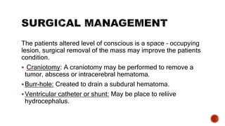 care of unconscious patient Med surg ppt | PPTX
