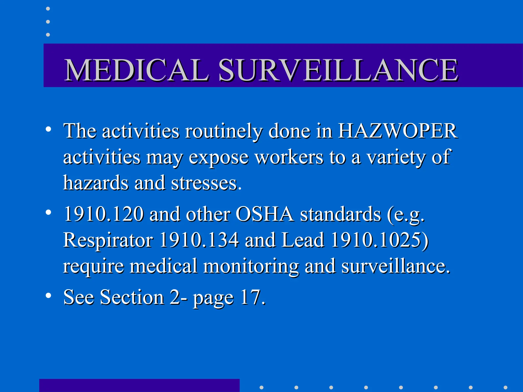 Medical Surveillance Health and Safety Presentation | PPT