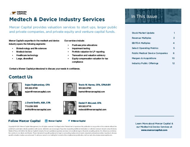 Mercer Capital's Value Focus : Medtech and Device | Q4 2021 | PDF