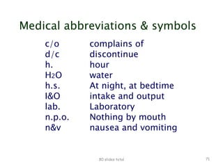 Medical Terminology Symbols