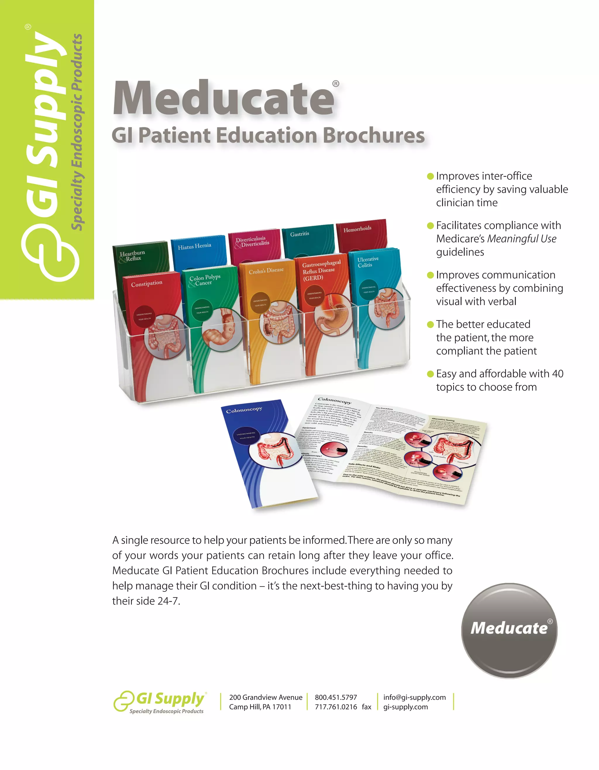Meducate® GI Patient Education Brochures | PDF