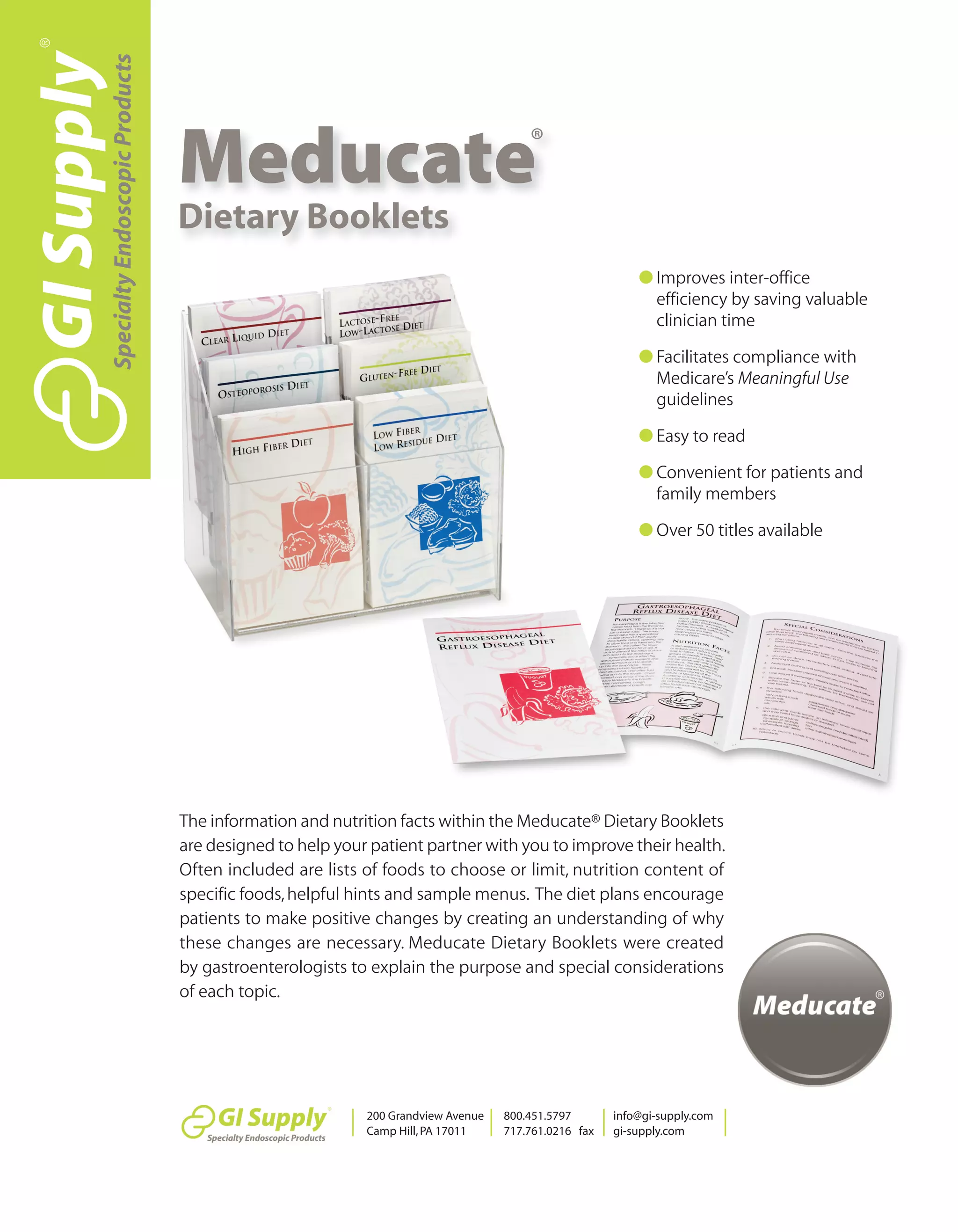 Meducate® Dietary Booklets | PDF