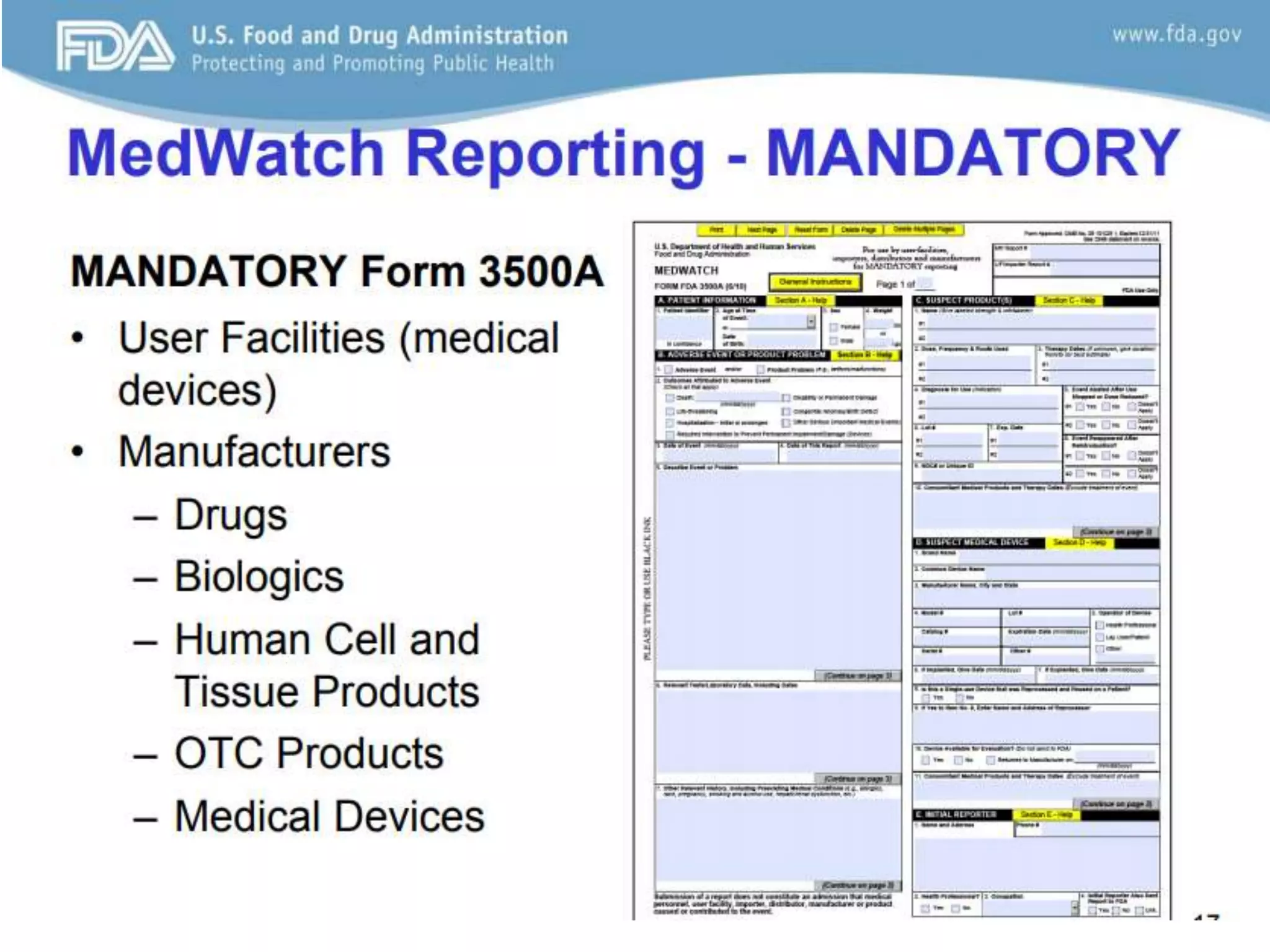 Medwatch and FAERS database | PPTX