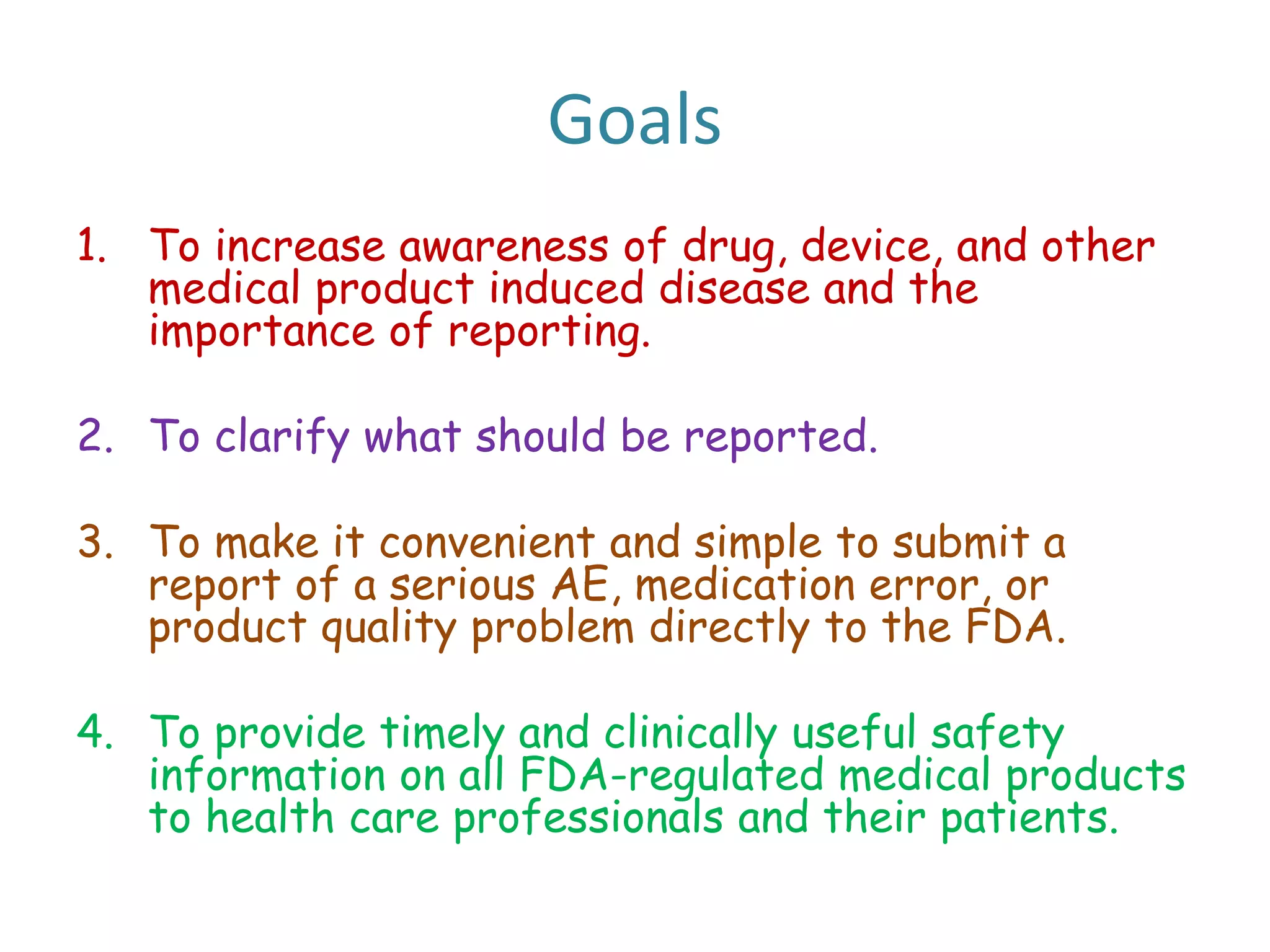 Medwatch and FAERS database | PPTX