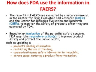 Medwatch and FAERS database | PPTX