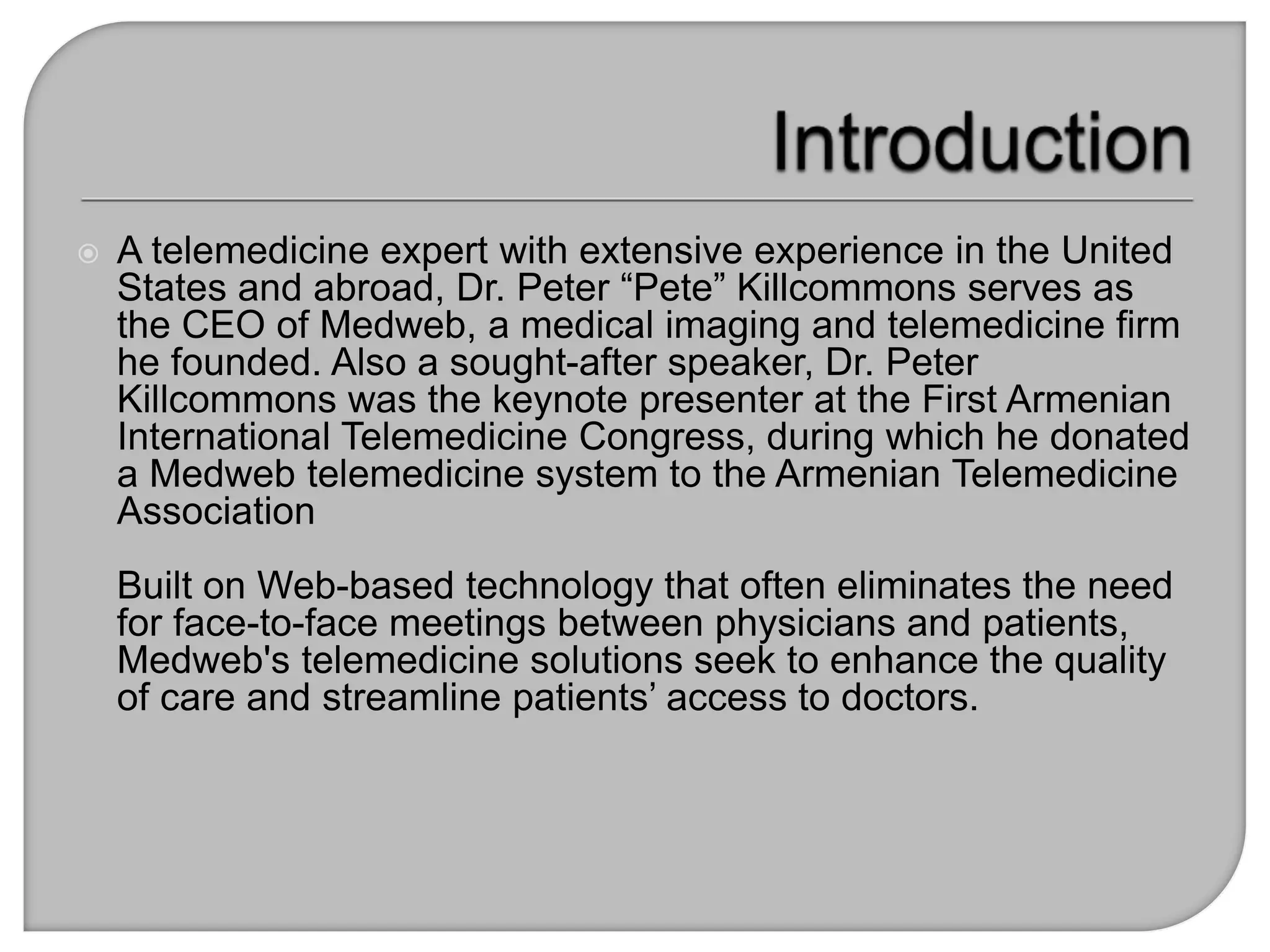 Medweb’s Telemedicine Solution | PPT