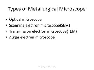 MEE1005 Metallurgical Microscope | PPT
