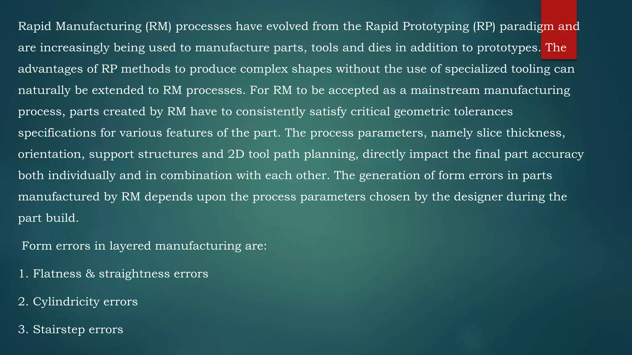Mee2016 rapid manufacturing technology | PPTX