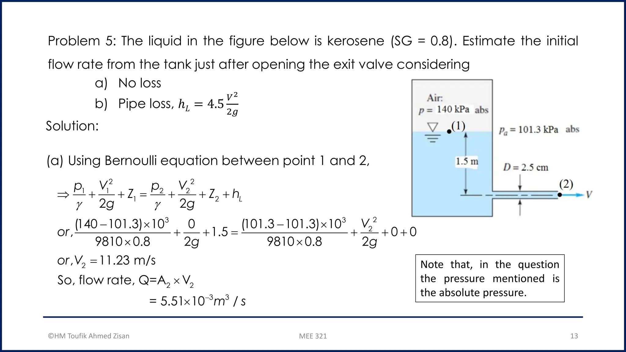 MEE321_Lecture07 on Bernoulli equation forming | PDF