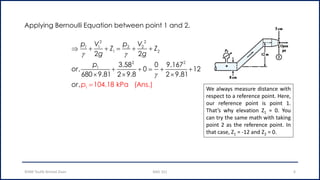 MEE321_Lecture07 on Bernoulli equation forming | PDF