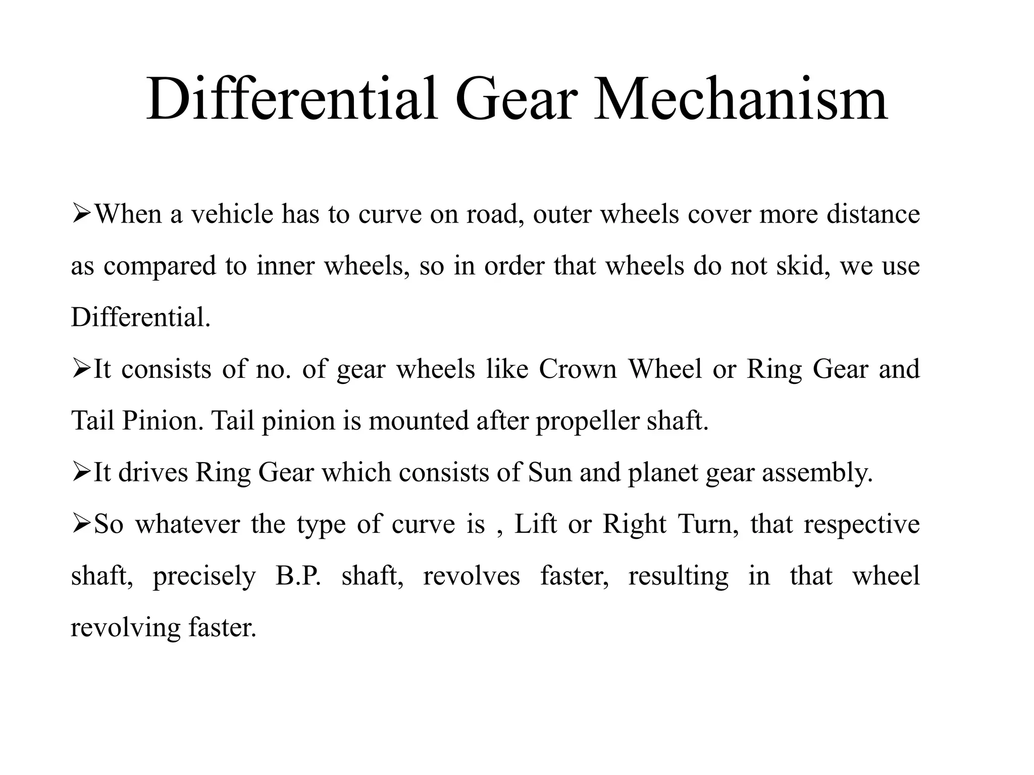 differential gear mechanism BY ANUBHAV SINGH | PPTX