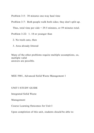 MEE 5901, Advanced Solid Waste Management 1 UNIT II S.docx