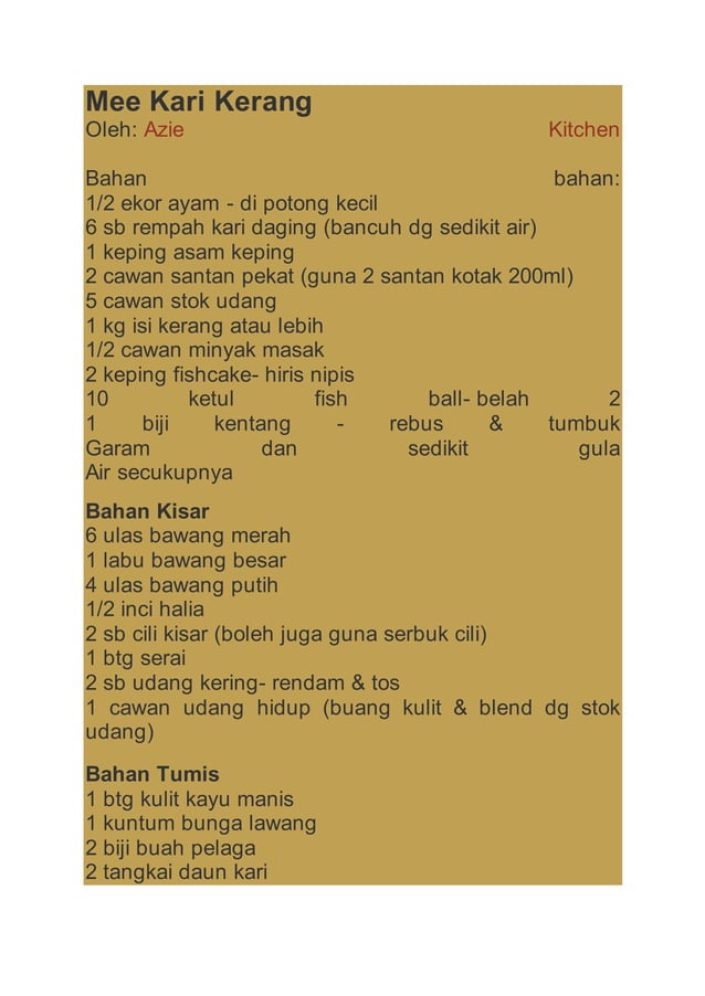 Mee kari kerang | PDF