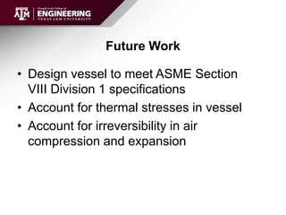 TAMU MEEN 475 CAES Term Project Presentation | PPTX | Physics | Science