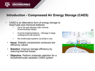 TAMU MEEN 475 CAES Term Project Presentation | PPTX | Physics | Science