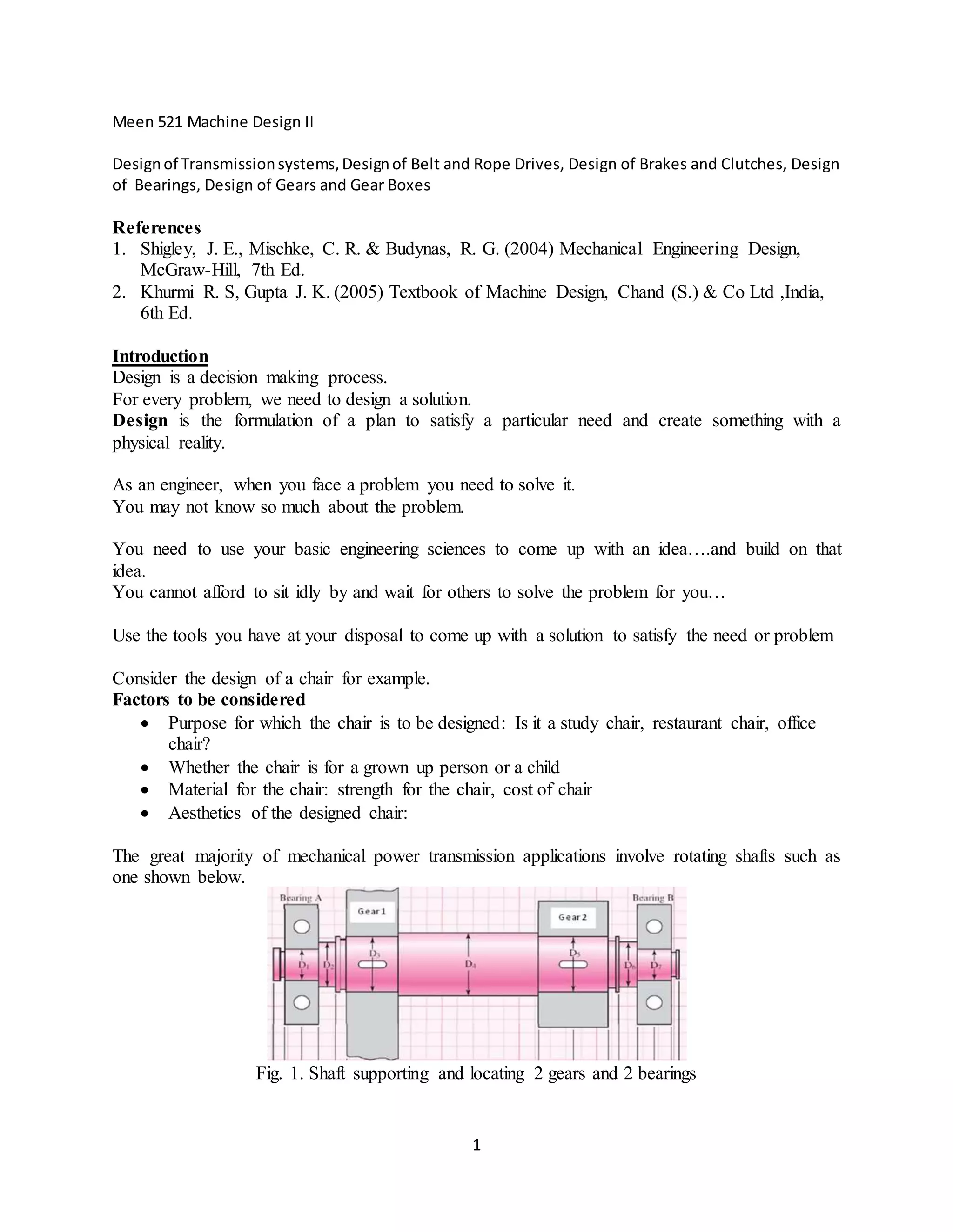Meen 521 machine design ii | PDF