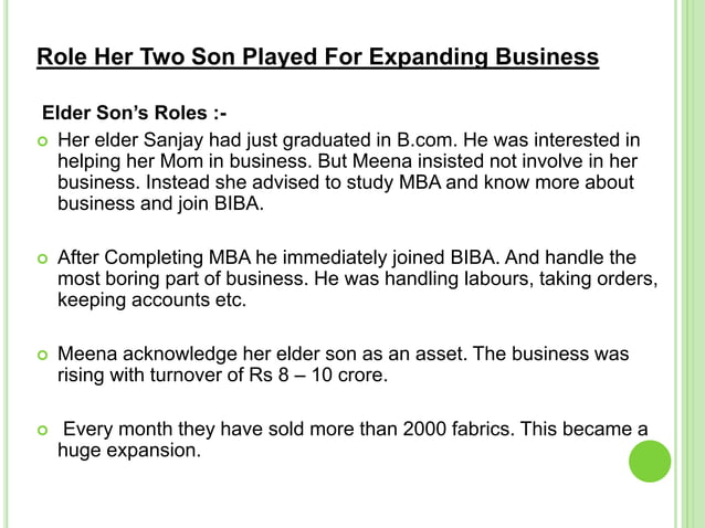 PPT on Meena bindra( woman entrepreneur) | PPT