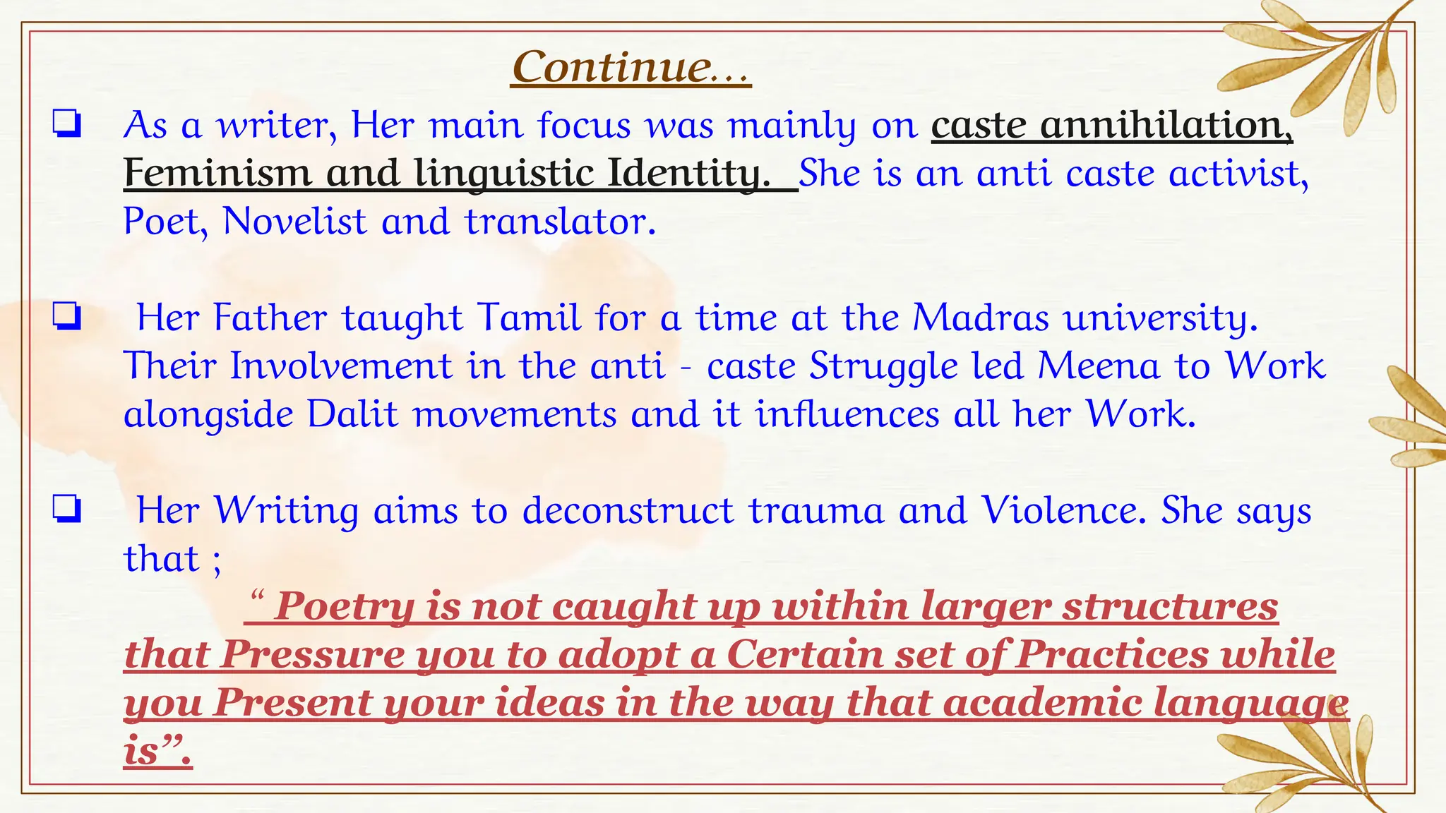 Meena Kandasamy 's Poem :- 'One - Eyed' ( Virtual Teacher's Day ...