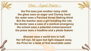 Meena Kandasamy 's Poem :- 'One - Eyed' ( Virtual Teacher's Day ...