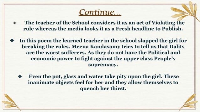 Meena Kandasamy 's Poem :- 'One - Eyed' ( Virtual Teacher's Day ...