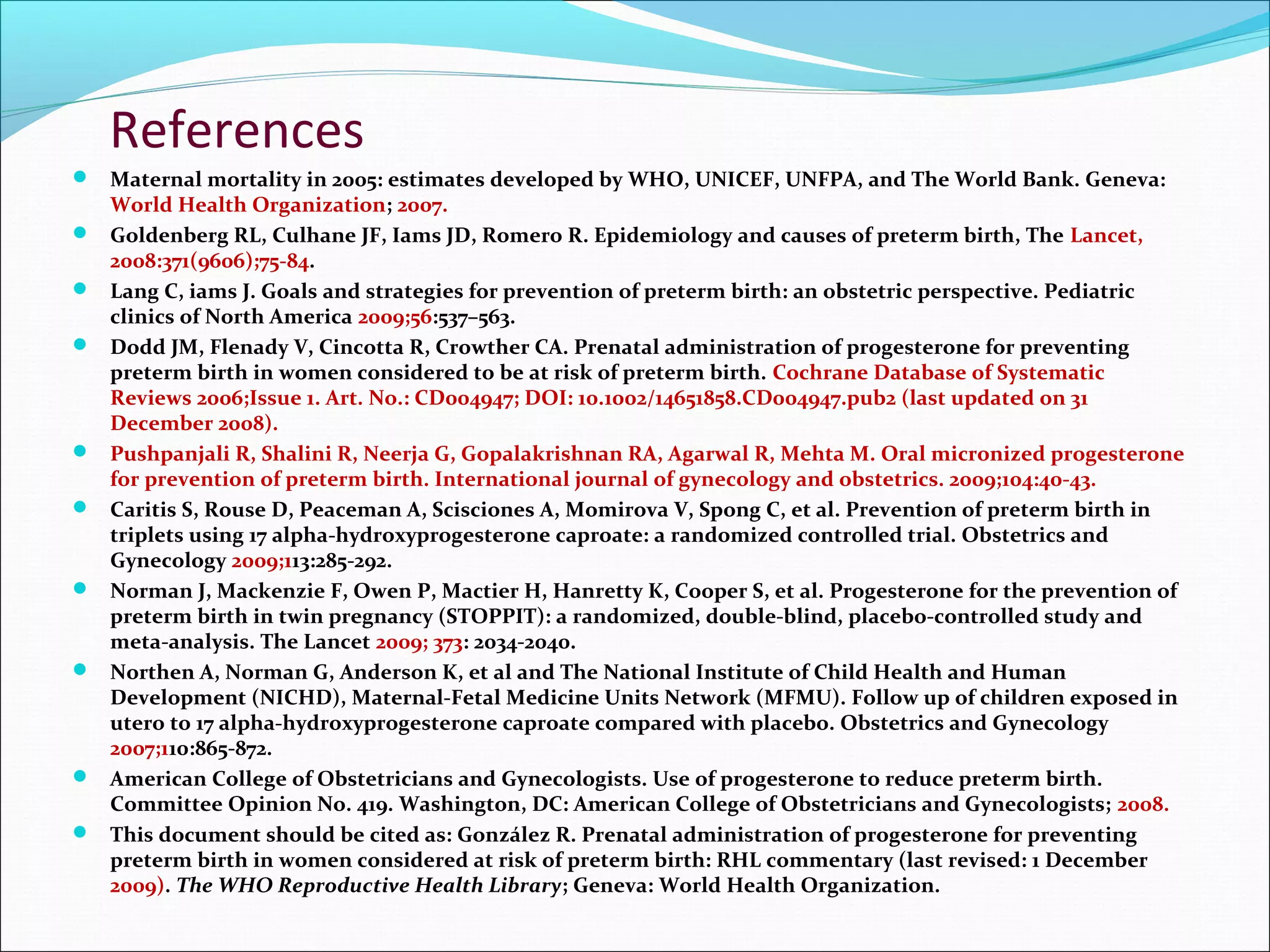 Micronised progesterone in preterm labour | PPT