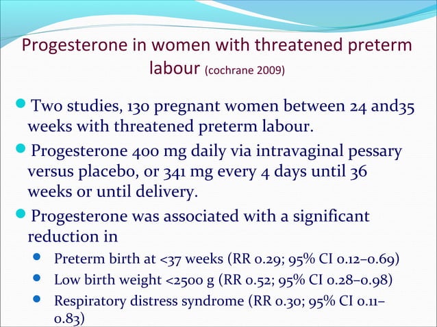 Micronised progesterone in preterm labour | PPT