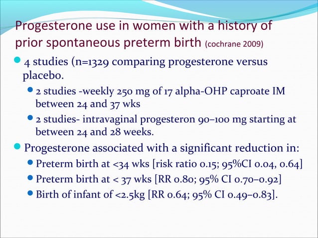 Micronised progesterone in preterm labour | PPT