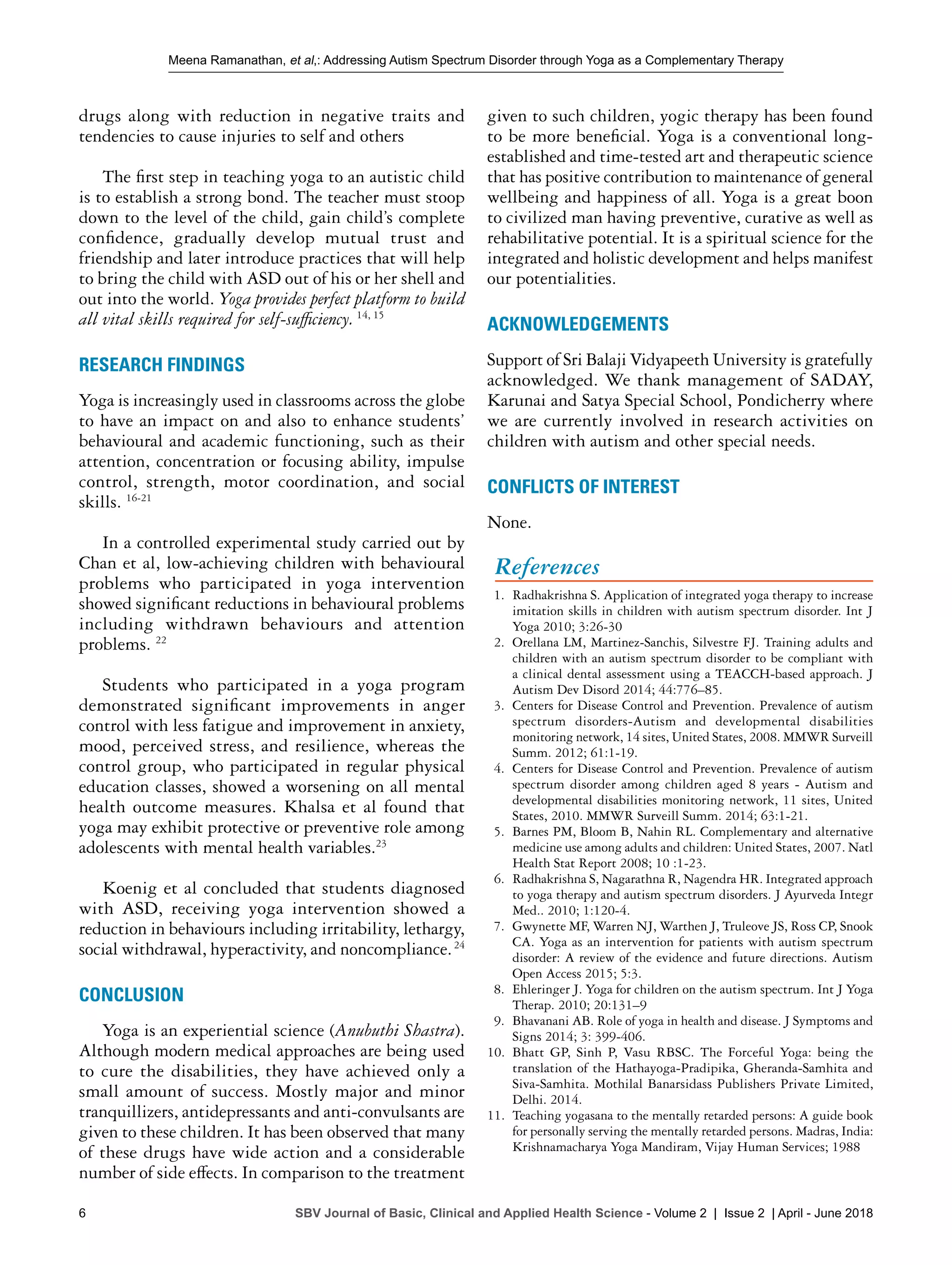 Addressing Autism Spectrum Disorder through Yoga as a Complementary ...