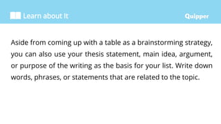 Organizing Information through a Brainstorming List.pptx