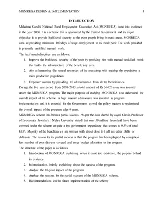 MGNREGA Design and Implementation | DOCX