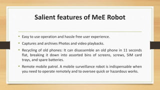 Mee Robot, Mee mobile surveillance robot :oamnetworks | PPT