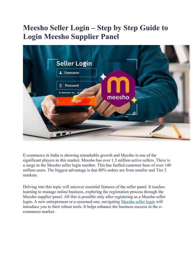 Meesho Seller Login – Step by Step Guide to Login Meesho Supplier Panel ...