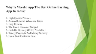 PowerPoint Presentation on Meesho | PPTX