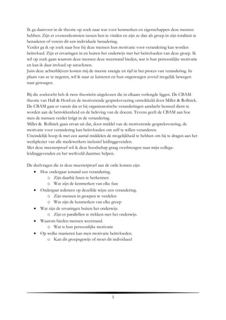 Meesterproef de motivatie voor verandering | PDF